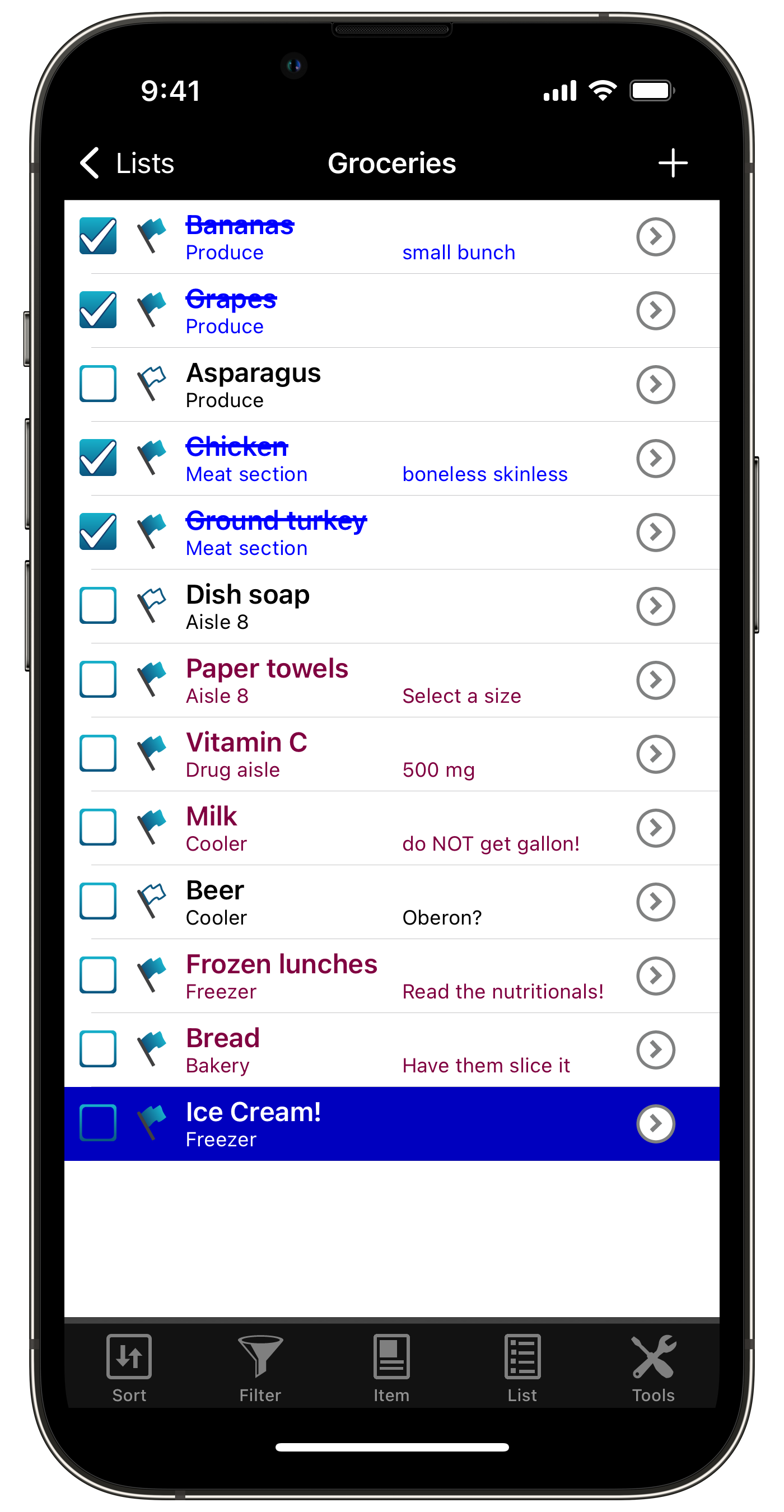 ListPro for iPhone | Ilium Software